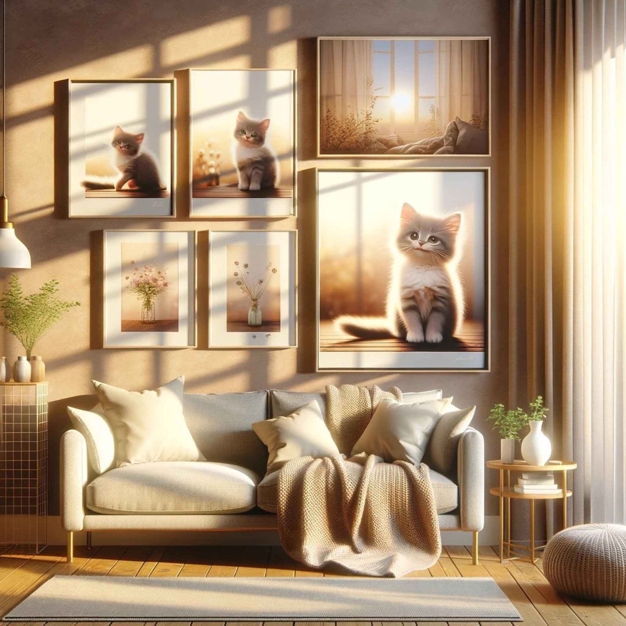 100 Cat Digital Art, Digital Wall Art, Digital Cat Art, Digital Print ...