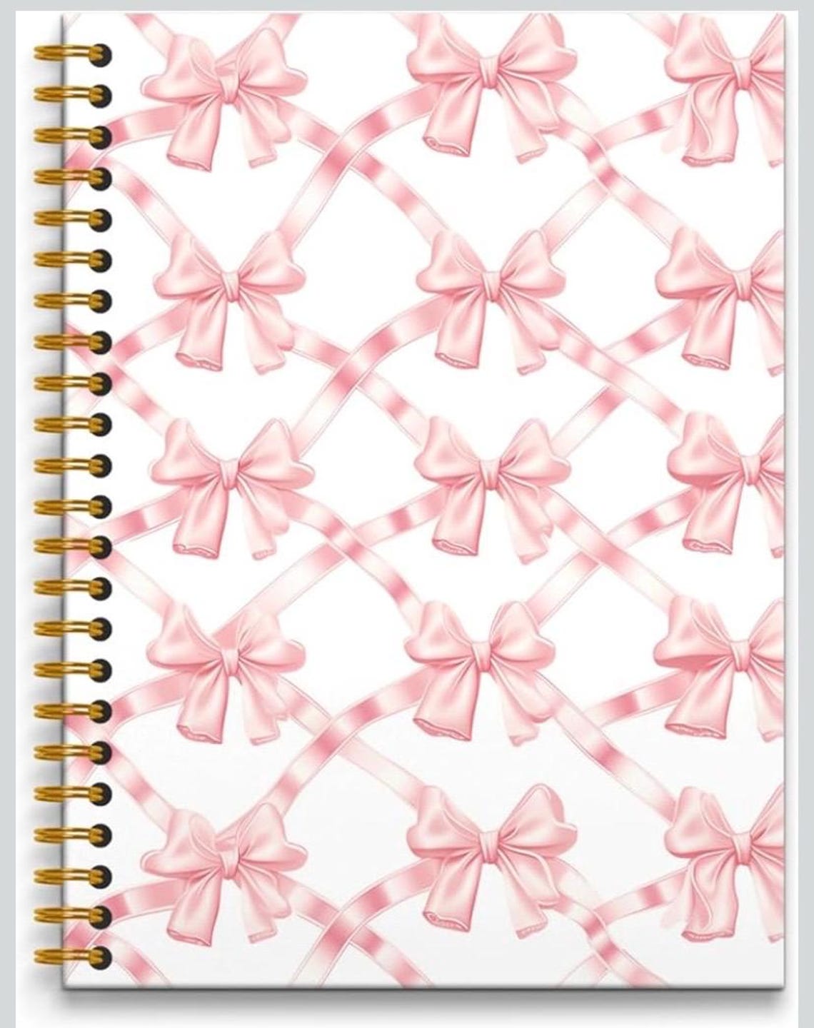 Pink Coquette Bows Spiral Journal Notebook 5.5×8.3,preppy Bows Spiral ...