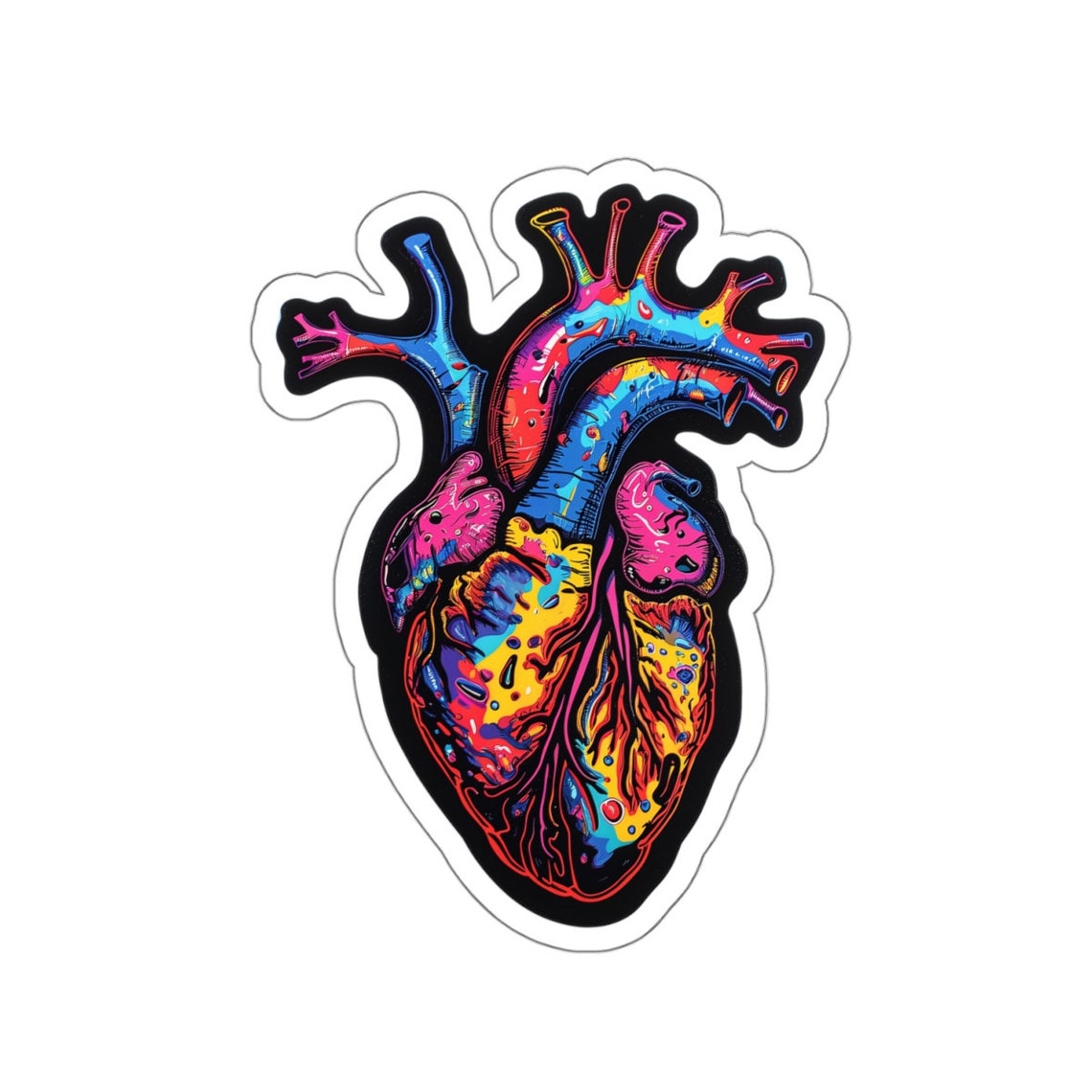 Anatomical Heart Sticker, trippy Beats - Etsy