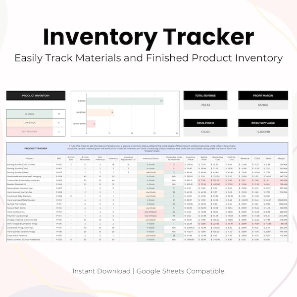 Inventory Tracker Google Sheets Excel Template Inventory Spreadsheet ... Inventory Tracker Google Sheets Excel Template Inventory Spreadsheet ...