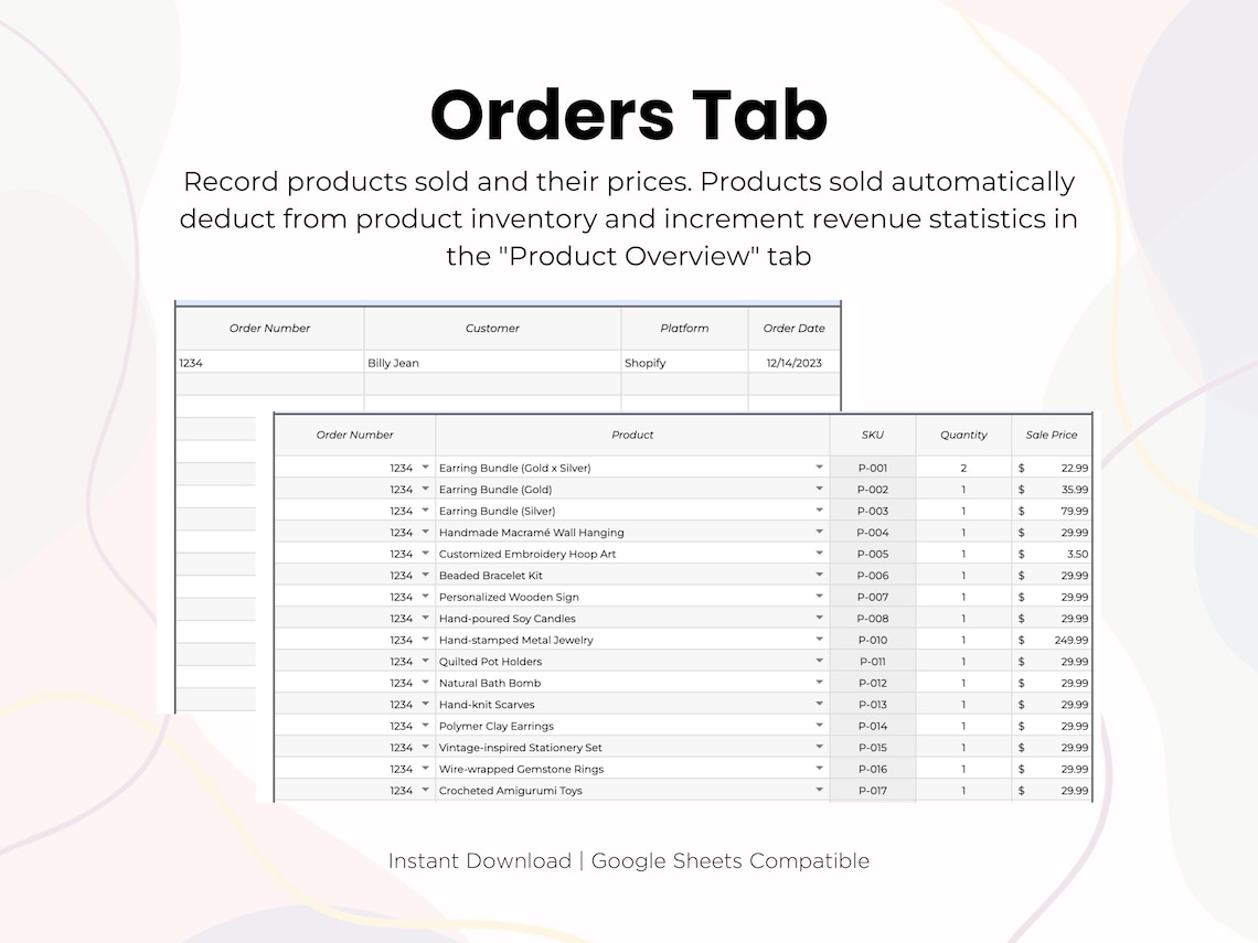 Inventory Tracker Spreadsheet, Business Inventory List Management for ...