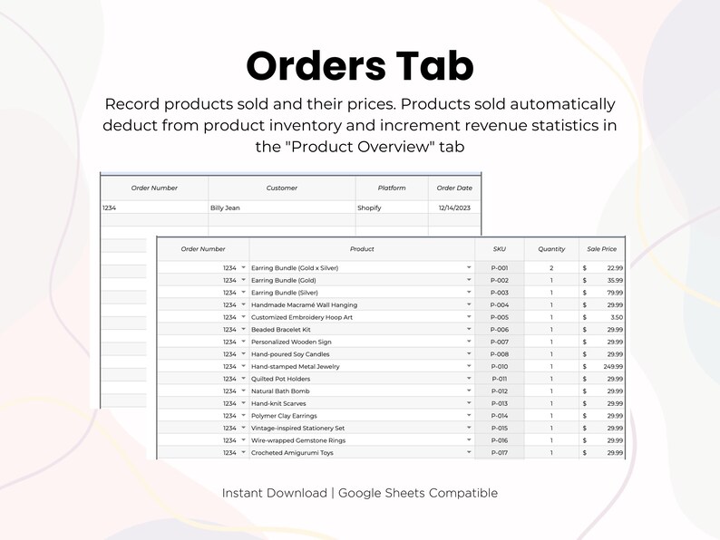 Inventory Tracker Spreadsheet, Business Inventory List Management for ...