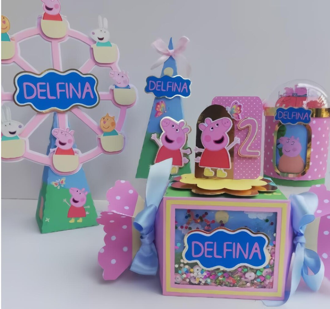 Peppa Pig Gift Box Set of 3 Boxes, Peppa Pig Box, Peppa Pig Party ...