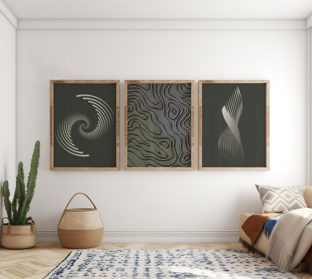 One Line Drawing, Triptych Wall Art, Abstract Sculptures Art, Abstract ...