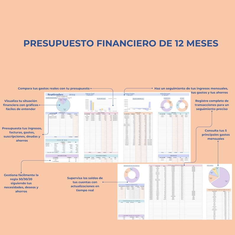 Monthly Budget in Spanish – Personal Annual Budget Template Excel ...