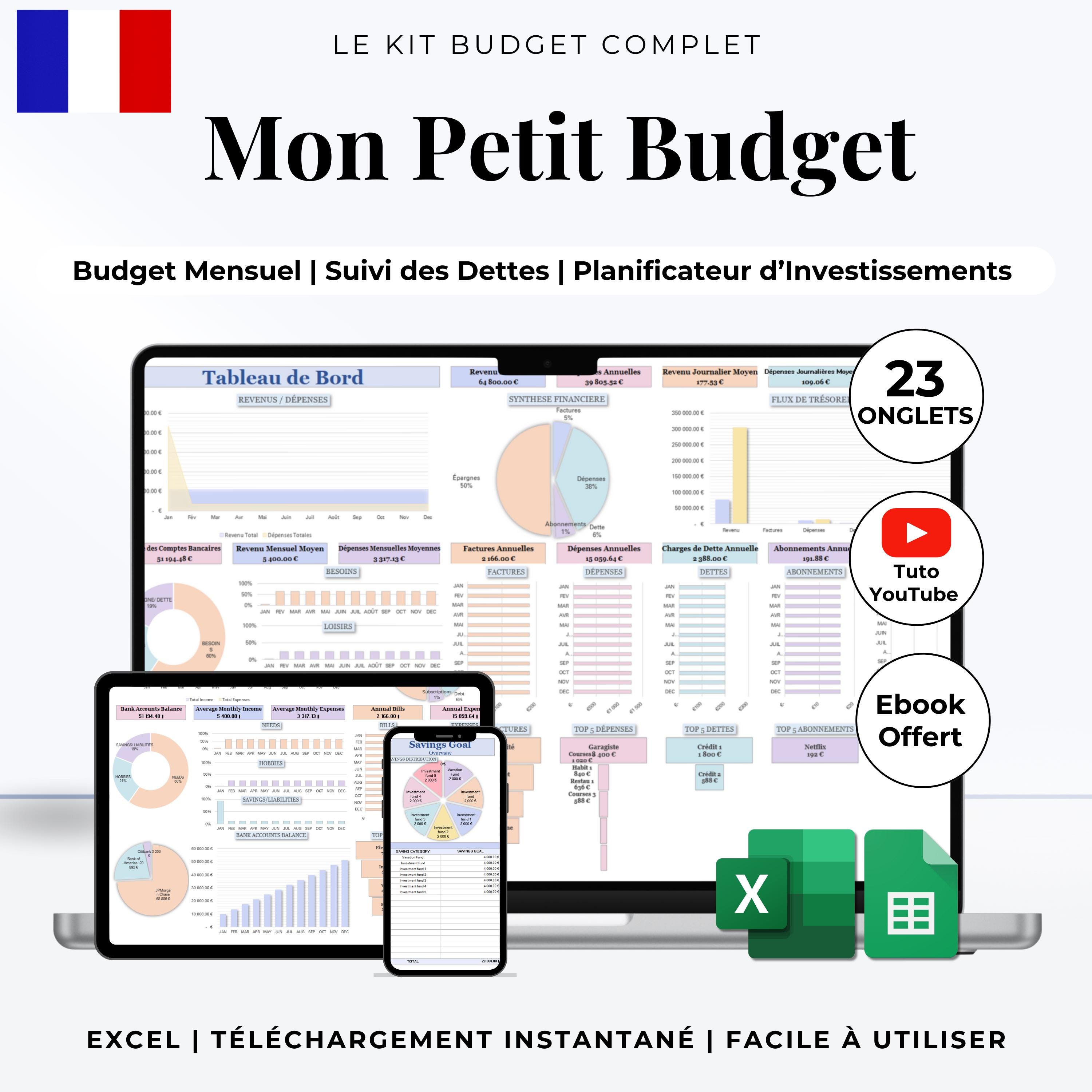 Budget Mensuel Français Excel Monthly Budget Planner Français Monthly ...
