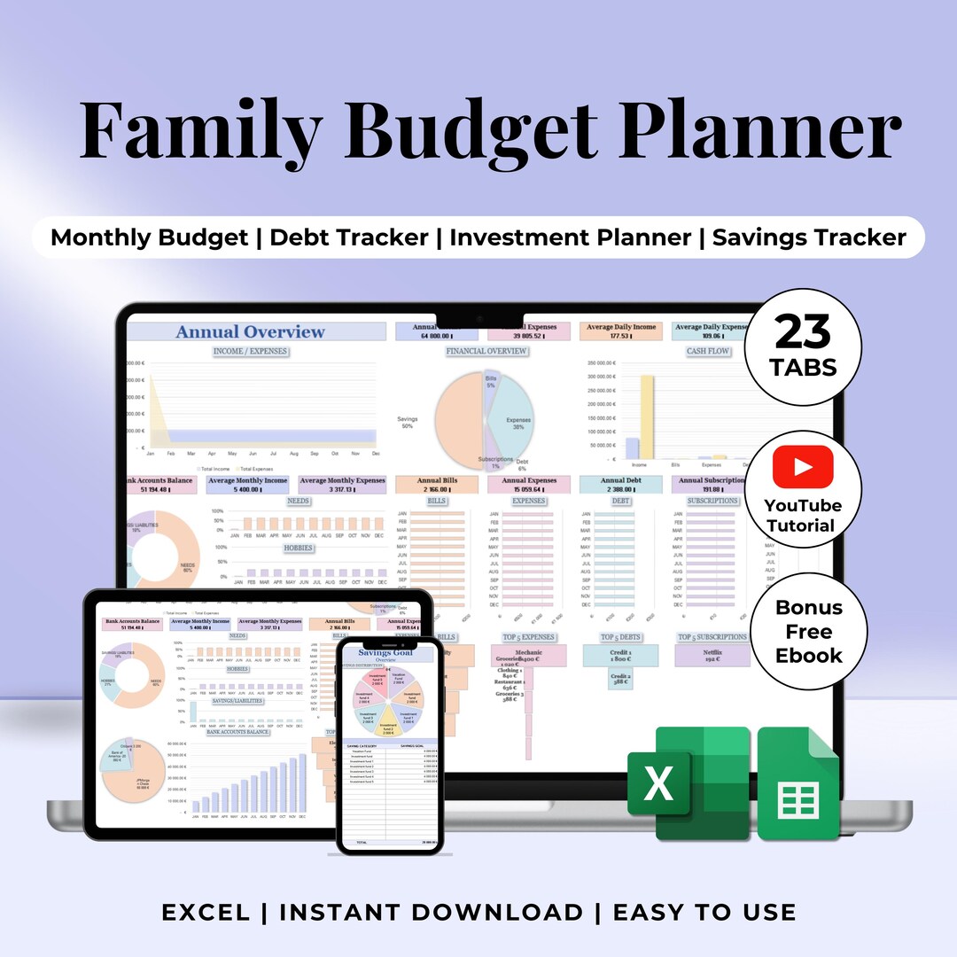 Family Budget Home Household Budget Kid Large Families Budget Planner ...