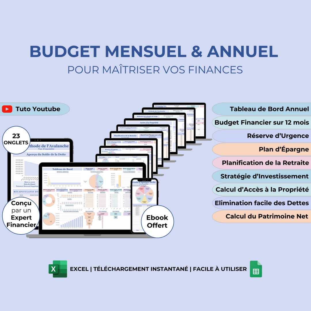 Budget Mensuel Français Excel Monthly Budget Planner Français Monthly ...