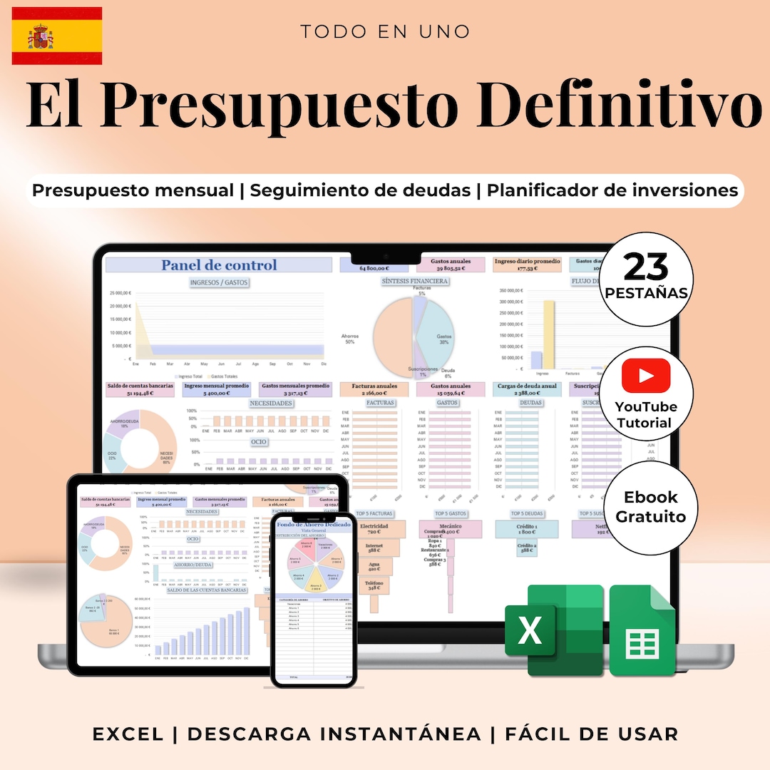 Monthly Budget in Spanish – Personal Annual Budget Template Excel ...