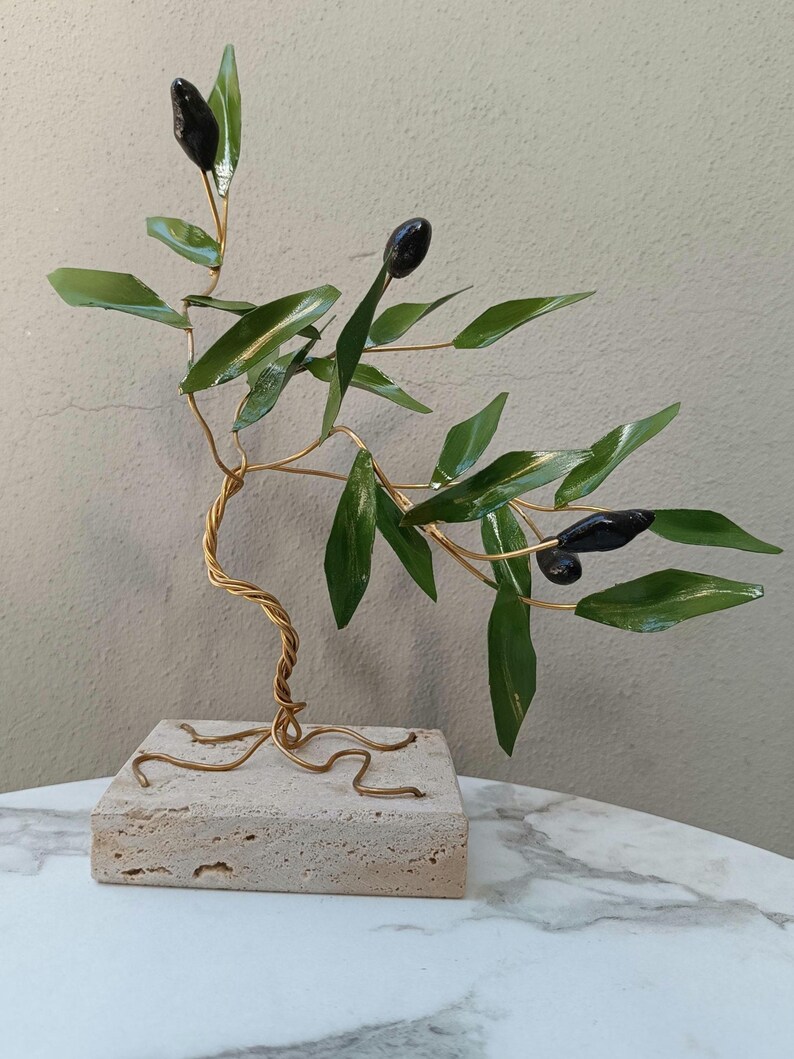 Olive Tree With Green Leaves, Greek Handmade Art Gift, Interior ...