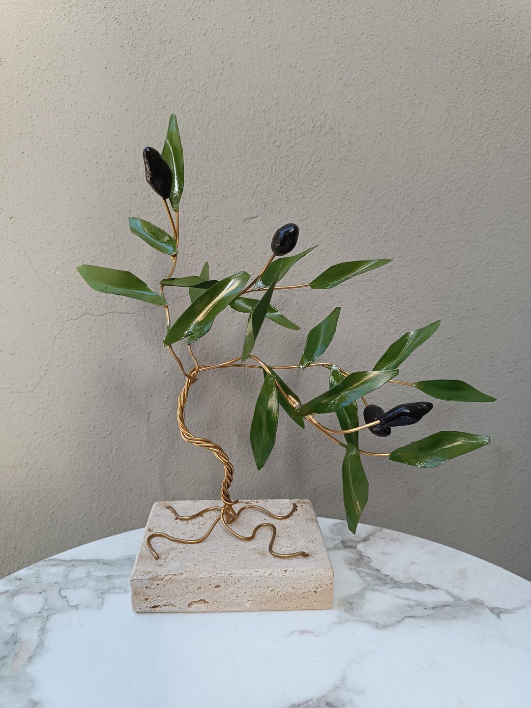 Olive Tree With Green Leaves, Greek Handmade Art Gift, Interior ...