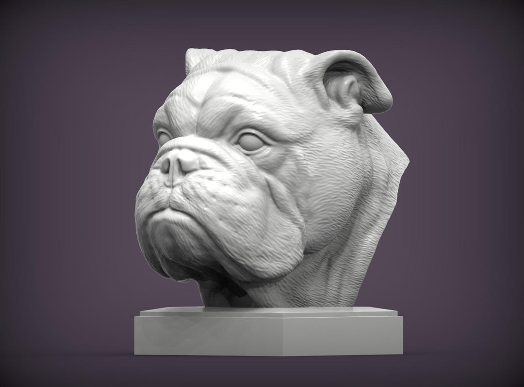 English Bulldog Dog Bust, Dog Figurine, Dog Statue, Dog Lover Gift, Dog ...