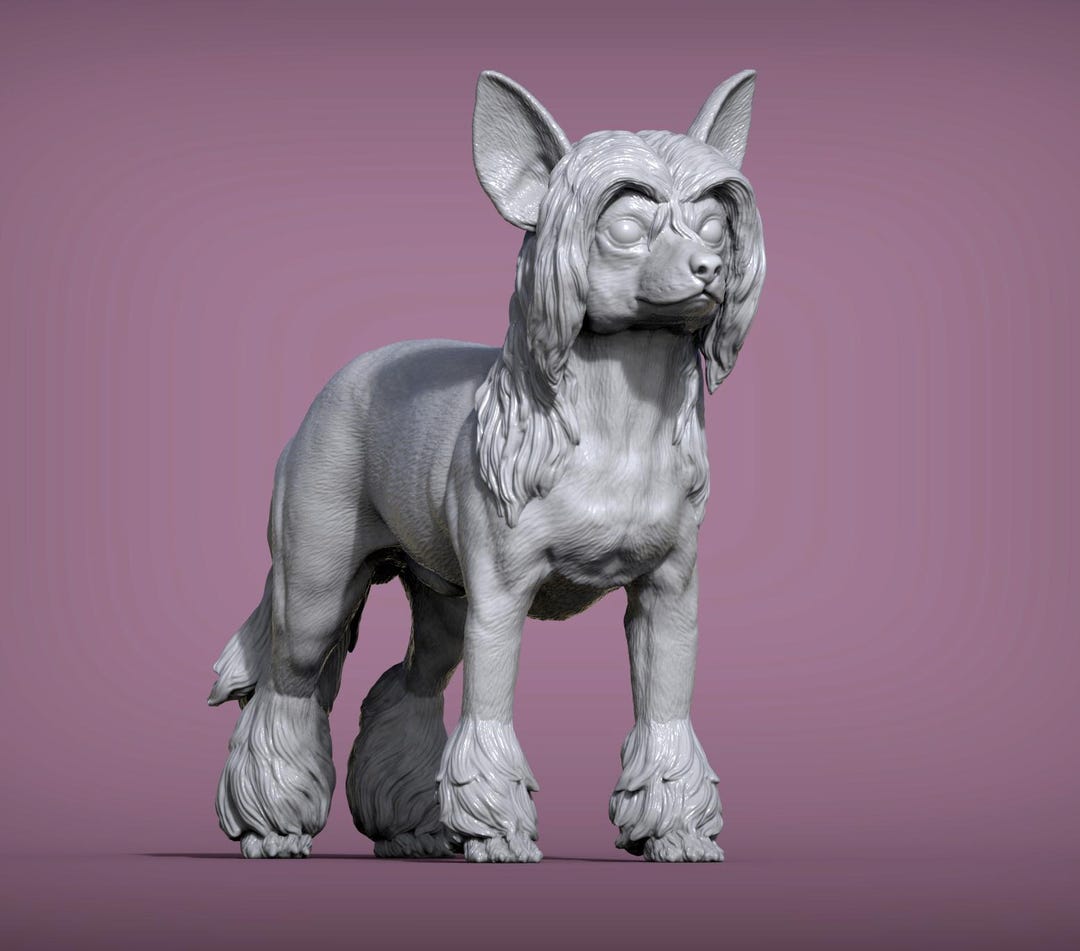 Chinese Crested Dog Bust, Dog Figurine, Dog Statue, Dog Lover Gift, Dog ...