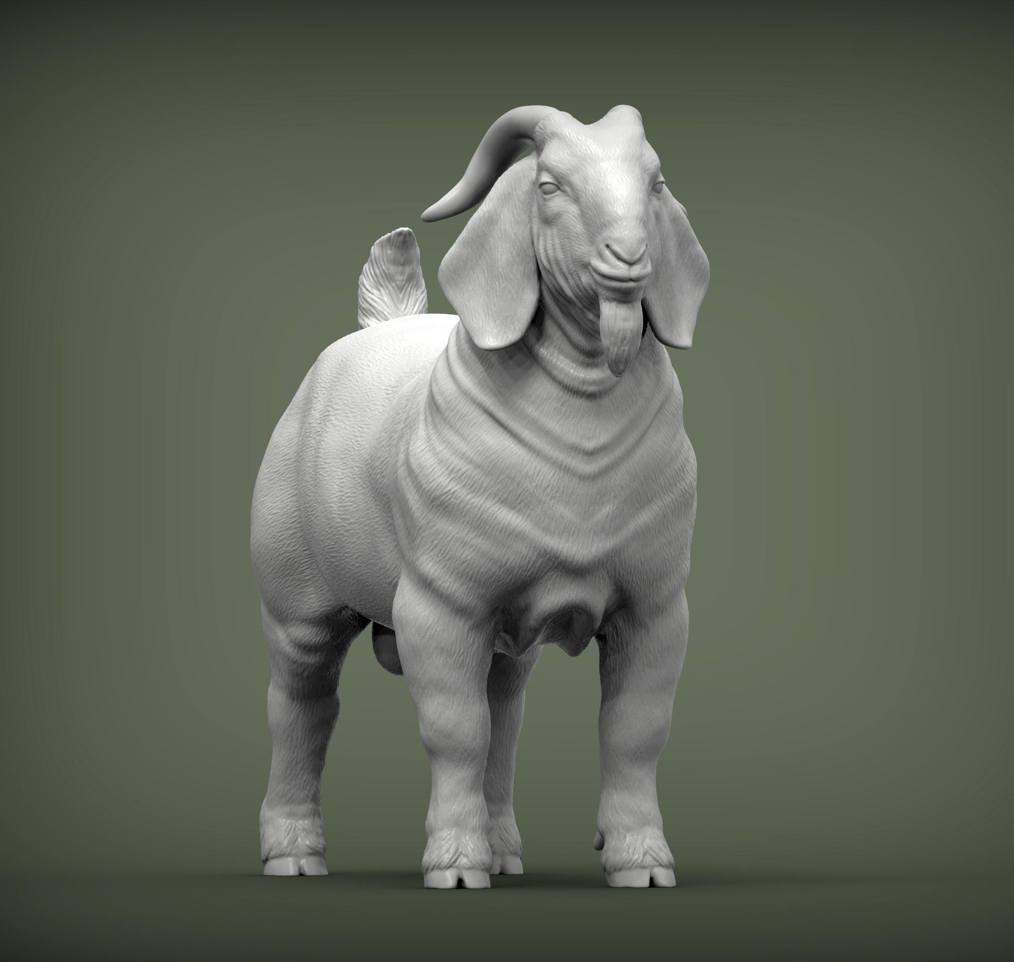 Adult Goat Figurine, Goat Bust, Goat Statue, Goat Lover Gift, Goat ...