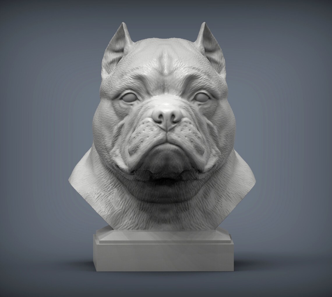 Paintable American Bully Bust DIY American Bully Sculpture Kit for ...