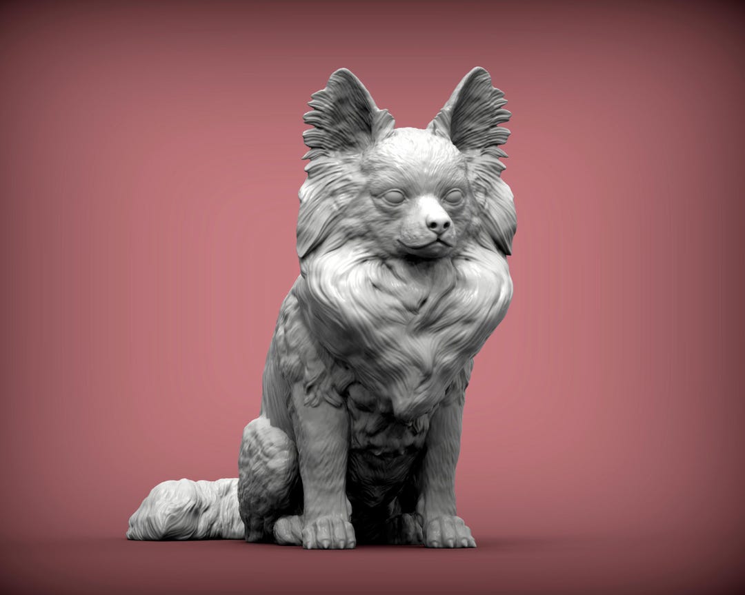 Papillon Dog Bust, Dog Figurine, Dog Statue, Dog Lover Gift, Dog ...