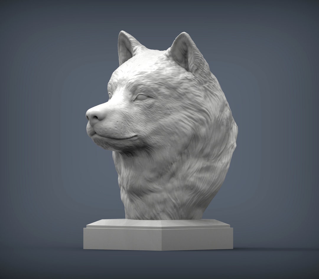Alaskan Malamute Dog Bust, Dog Figurine, Dog Statue, Dog Lover Gift ...
