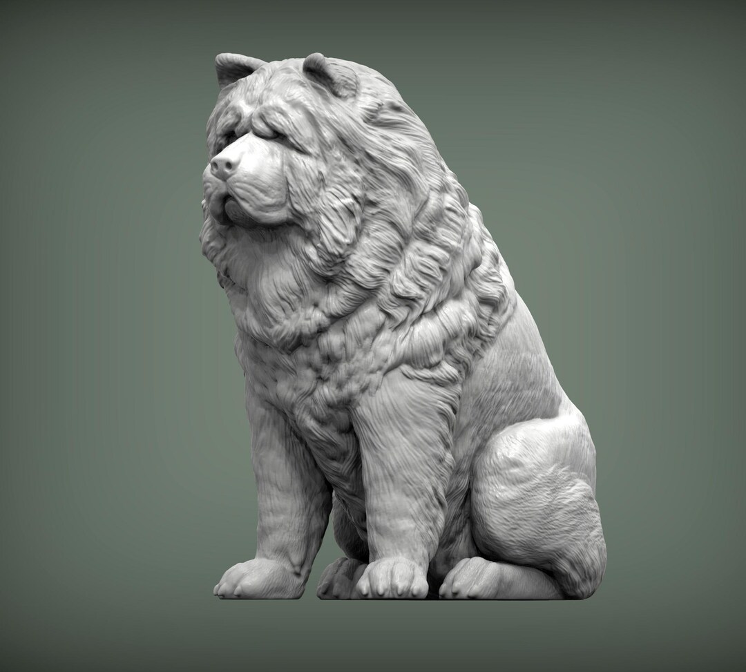 Chow Chow Sitting Dog Bust, Dog Figurine, Dog Statue, Dog Lover Gift ...