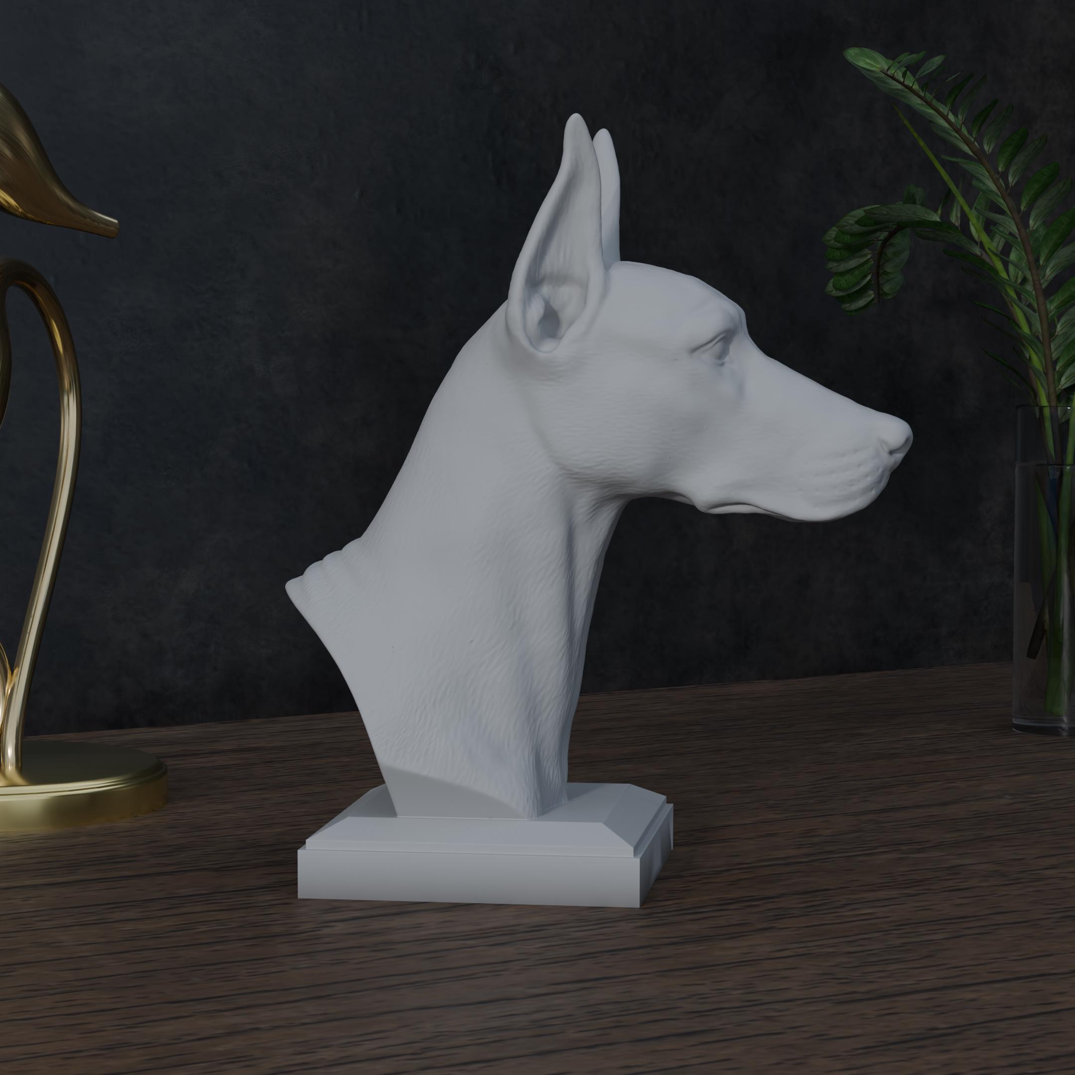 Doberman Dog Bust, Dog Figurine, Dog Statue, Dog Lover Gift, Dog ...