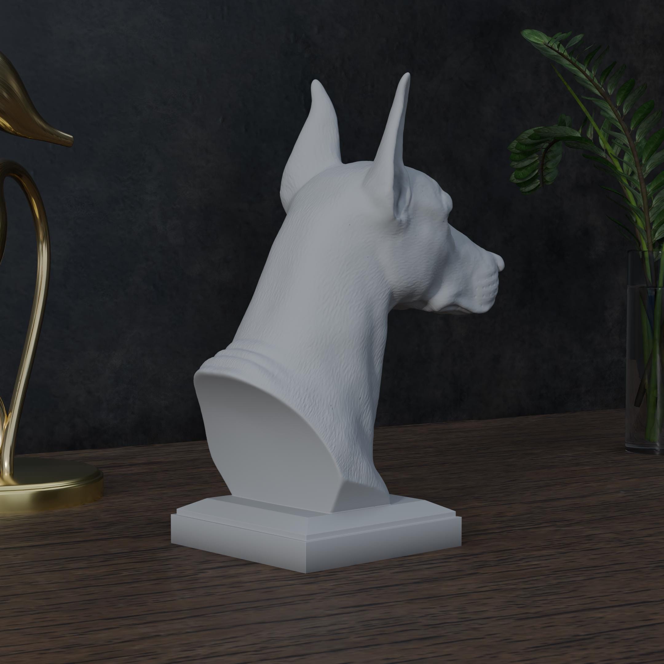 Doberman Dog Bust, Dog Figurine, Dog Statue, Dog Lover Gift, Dog ...