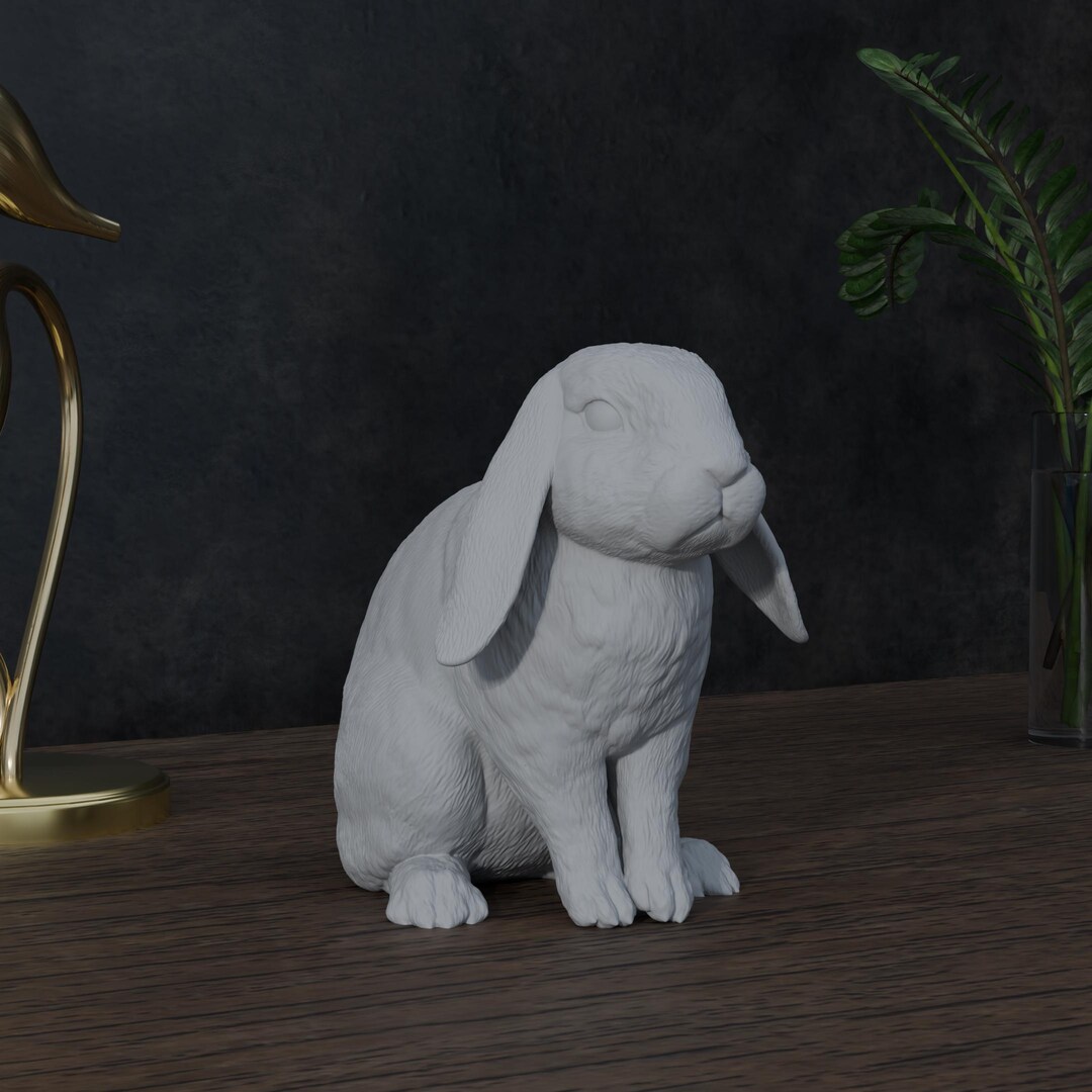 Sitting Rabbit Figurine, Rabbit Bust, Rabbit Statue, Rabbit Lover Gift ...