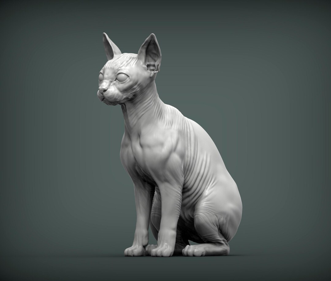 Sphynx Cat Figurine, Cat Figurine, Unpainted Cat Statue, Cat Lover Gift ...