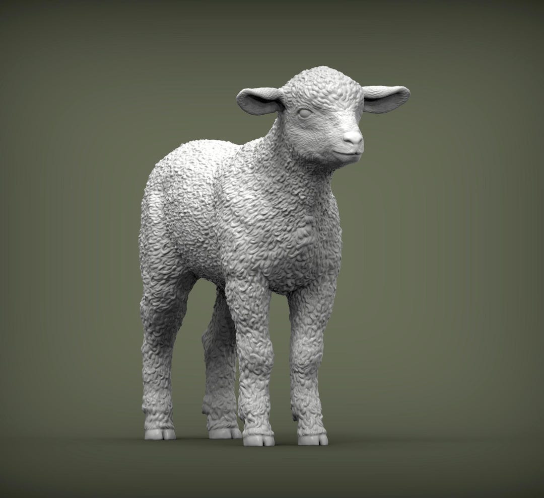 Lamb Figurine, Lamb Bust, Lamb Statue, Lamb Lover Gift, Lamb Sculpture ...