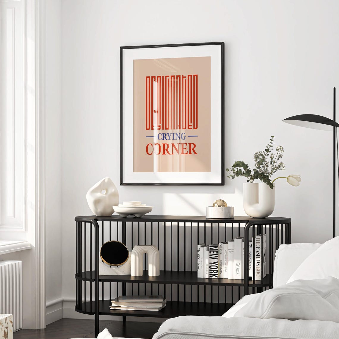 Designated Crying Corner Poster, Funny Mental Health Wall Art ...