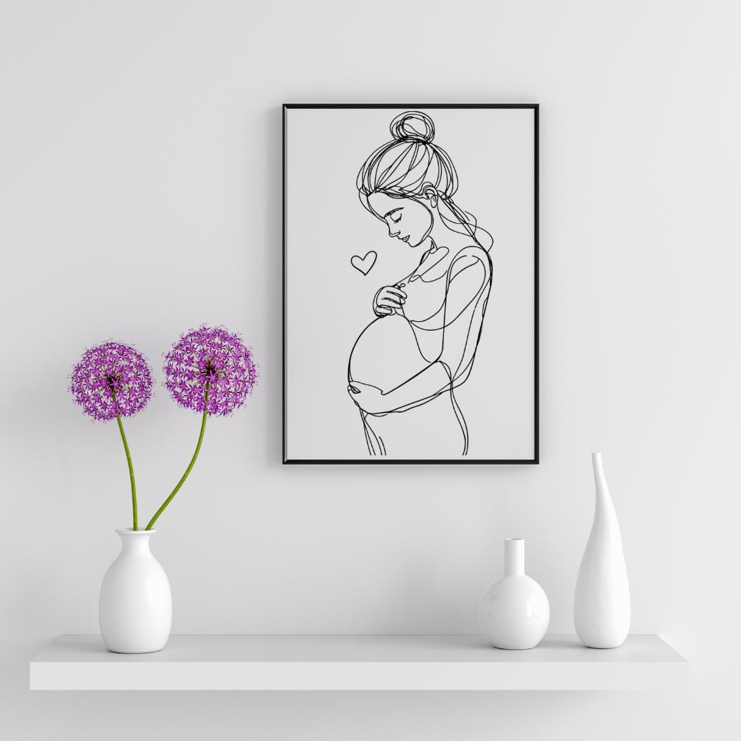 Pregnant Woman Art, Pregnancy Art, Pregnancy Printable, Pregnancy Wall ...