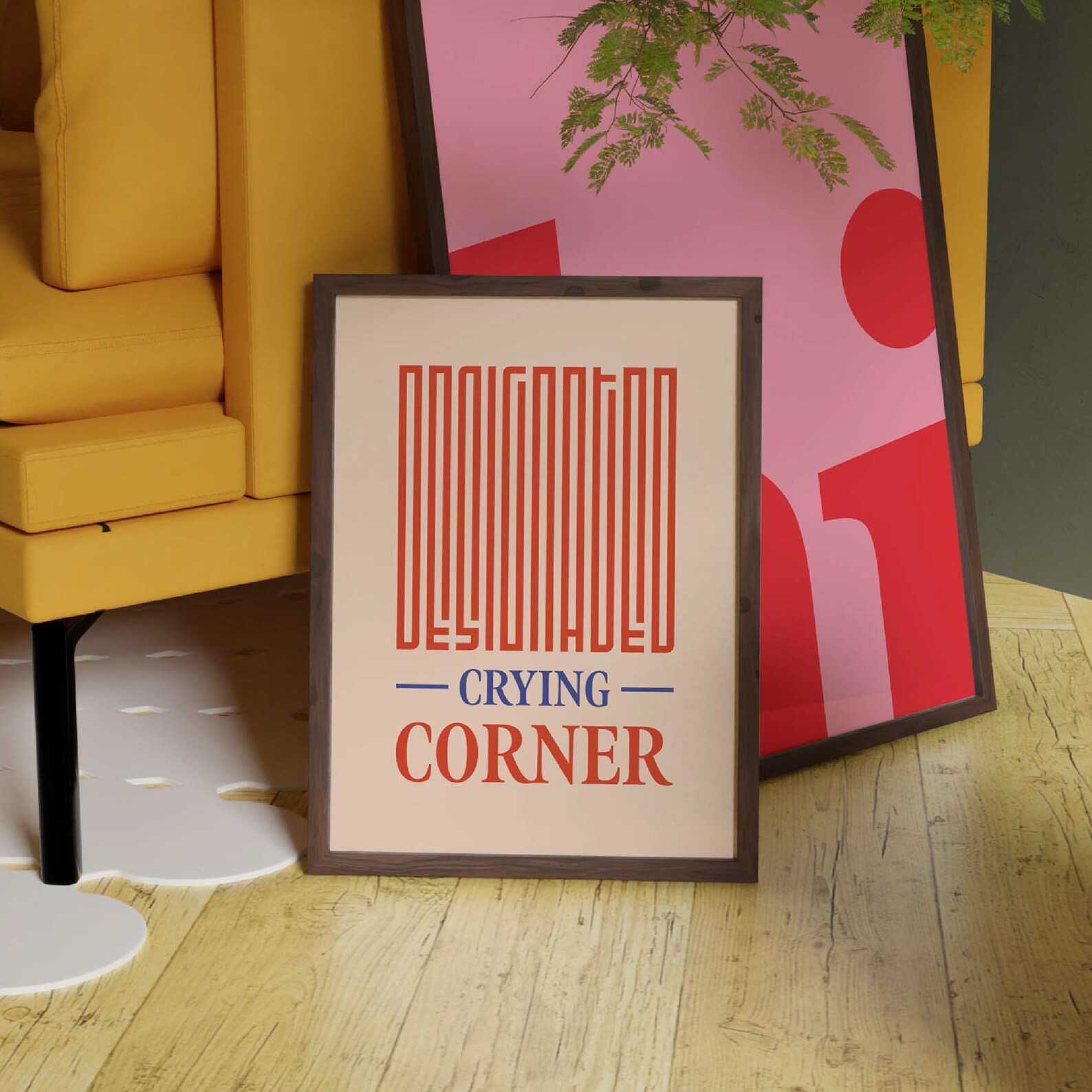 Designated Crying Corner Poster, Funny Mental Health Wall Art ...