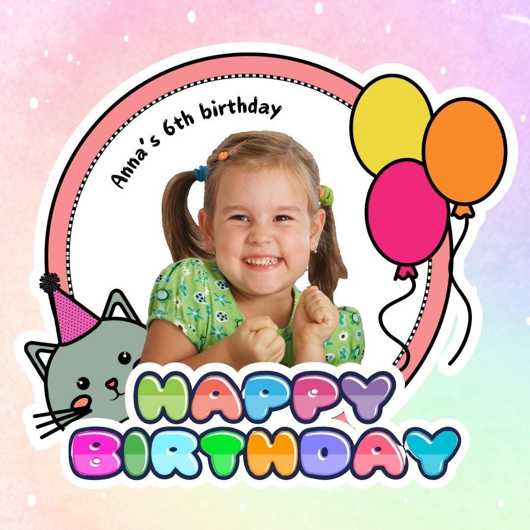 Kids Birthday Sticker, Personalized Birthday Sticker, Custom Kid ...