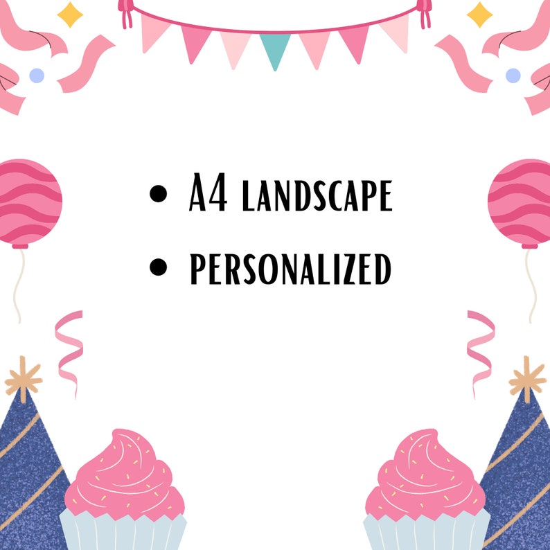 Birthday Party Coloring Placemat for Kids Personalized Template ...