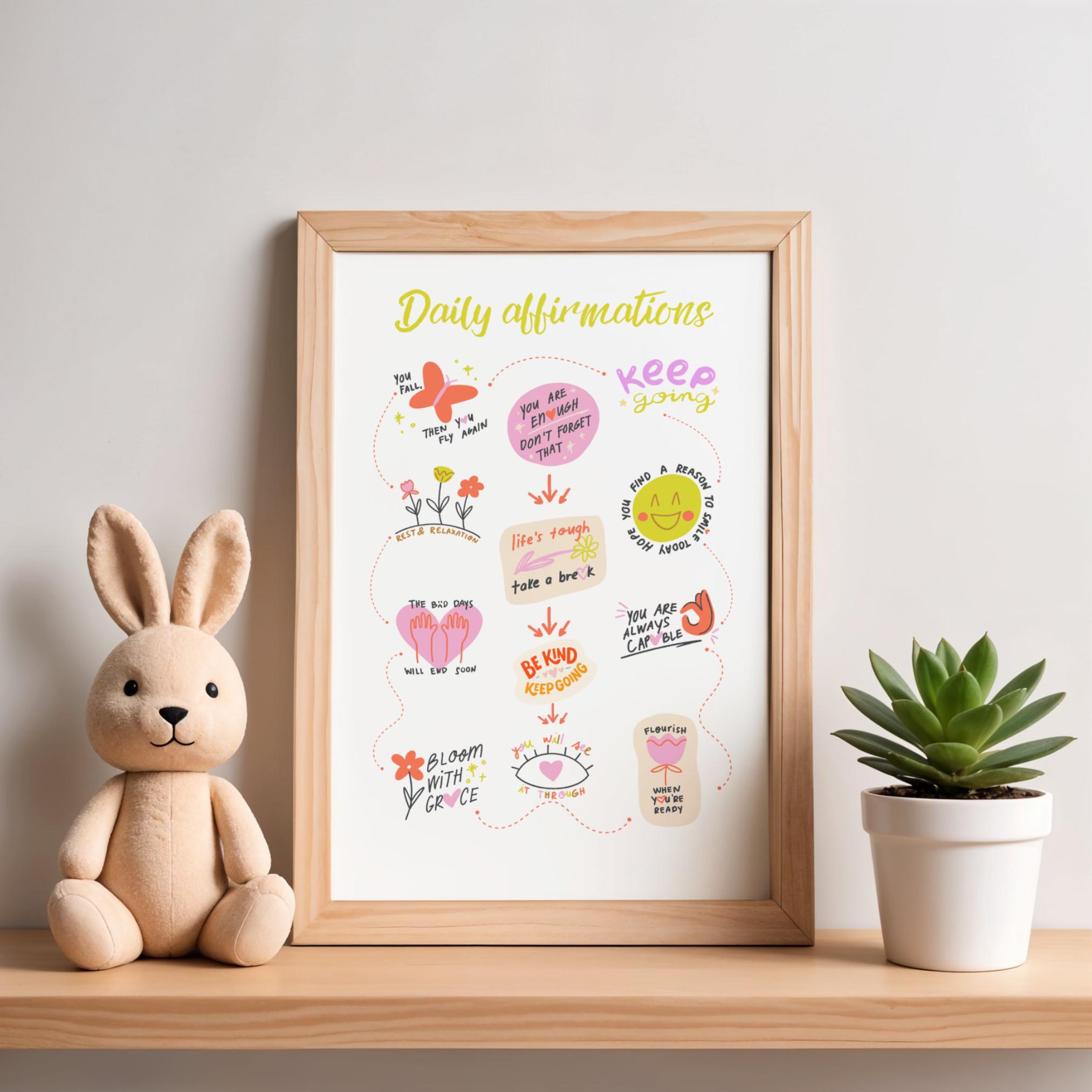Positive Affirmation Poster, Therapy Office Decor, Poster on Mental ...