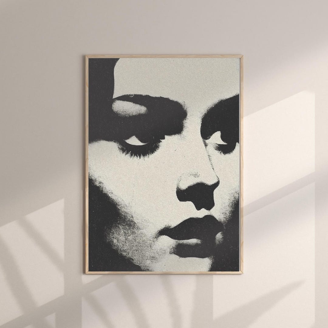 Minimalist Face Line Art Print, Black and White Portrait Poster, Modern ...