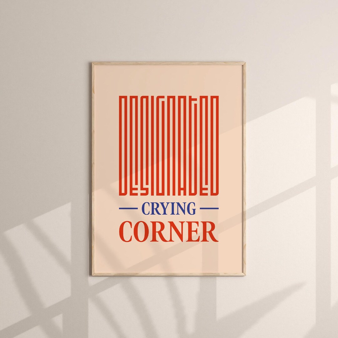 Crying Corner Poster Funny Office Decor Mental Health Wall Art Trendy ...
