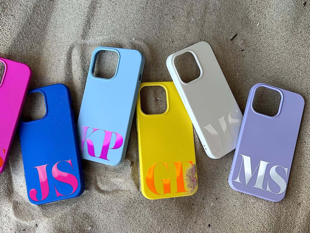 Custom Monogram iPhone Case, Personalized Silicone Cover - Etsy