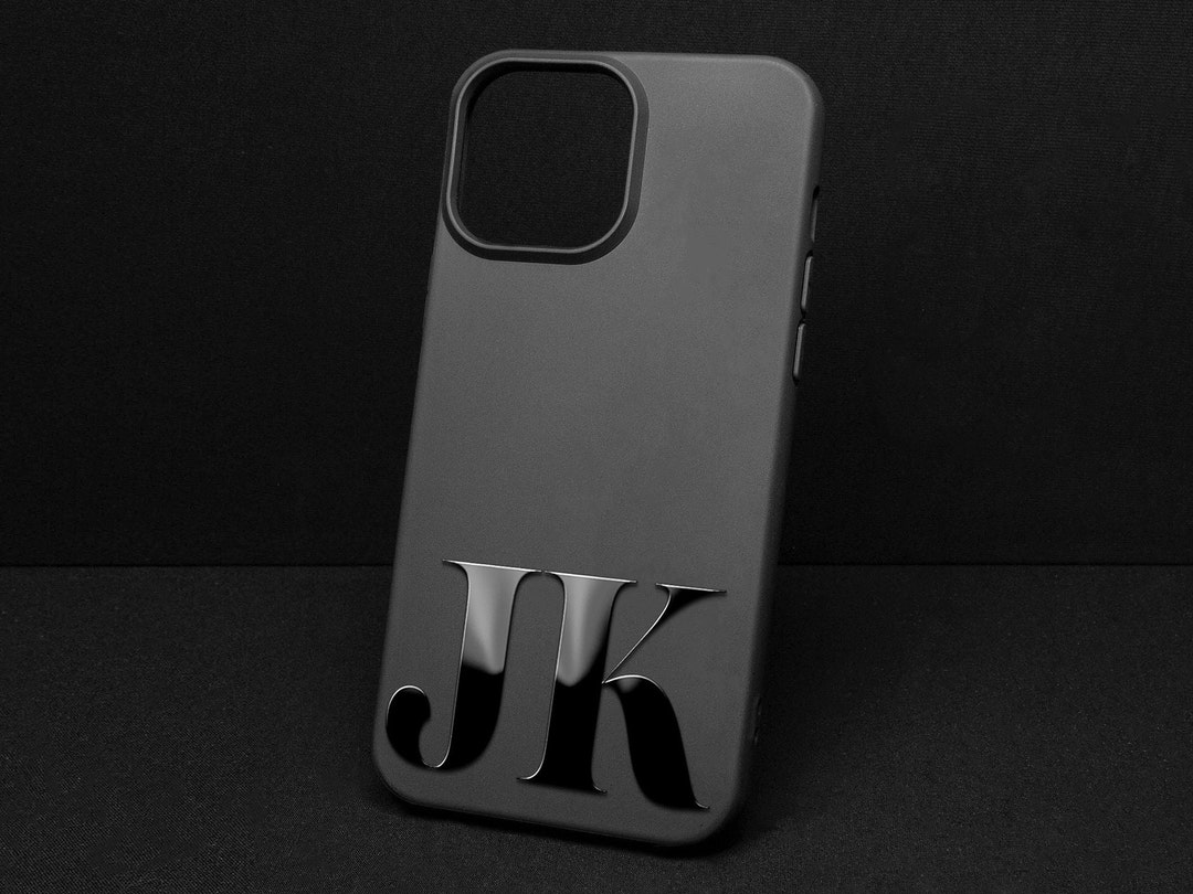 Monogram or Logo iPhone Case Custom Initial iPhone Case Embossed Letters Glossy Name Silicone ...
