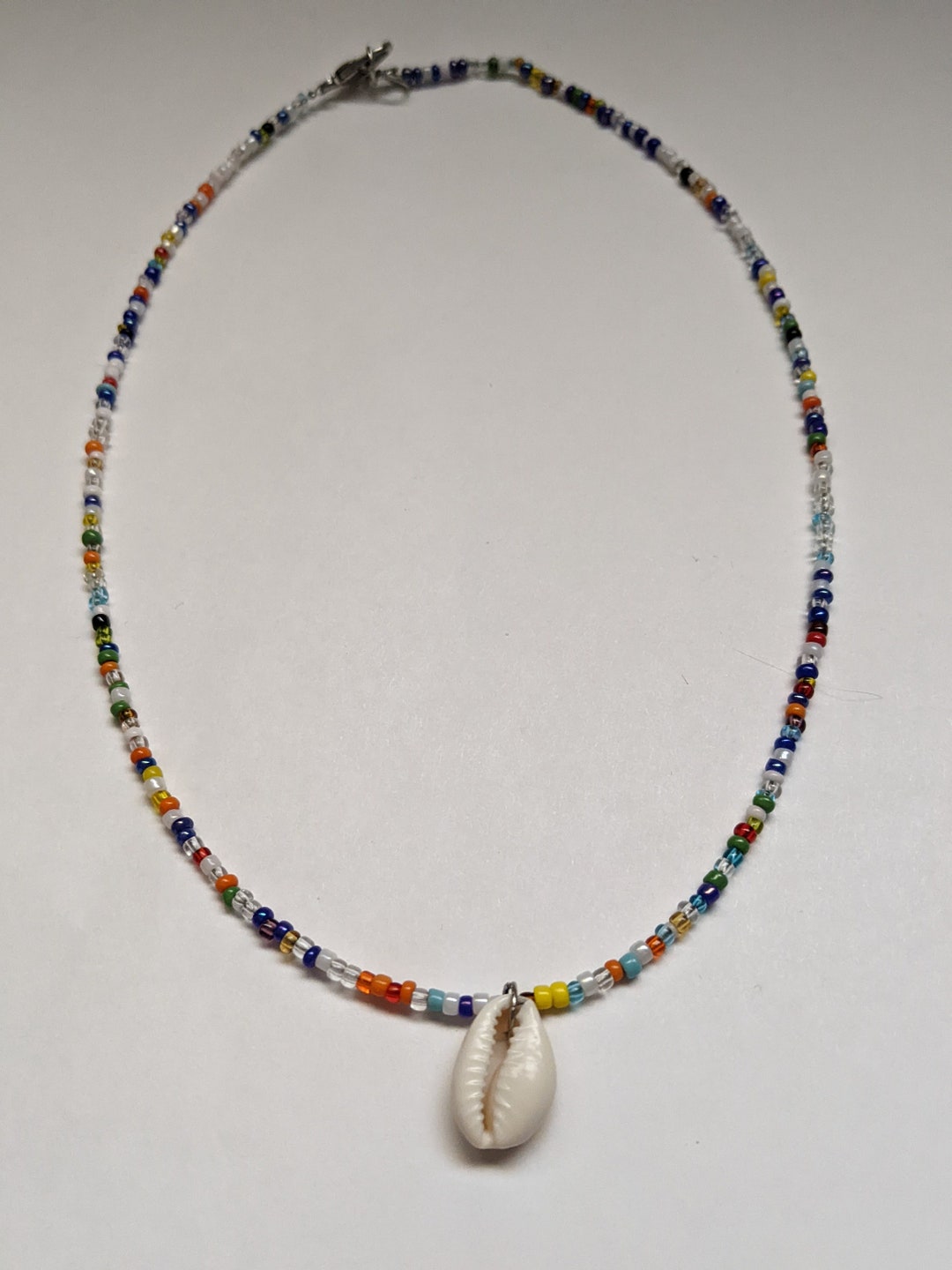 Tropical Shell, Shell Necklace, Cowrie Shell Beaded Necklace, Summer ...