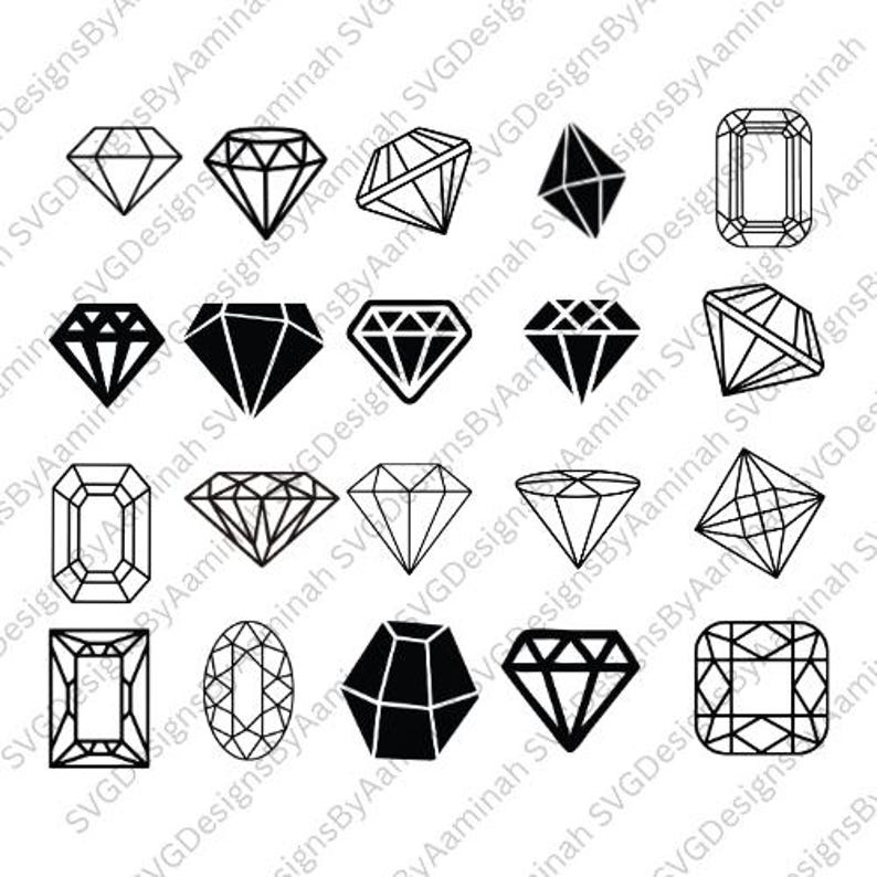 Diamond Bundle - Diamond SVG PNG EPS Dxf Bundle - Diamond Clipart ...