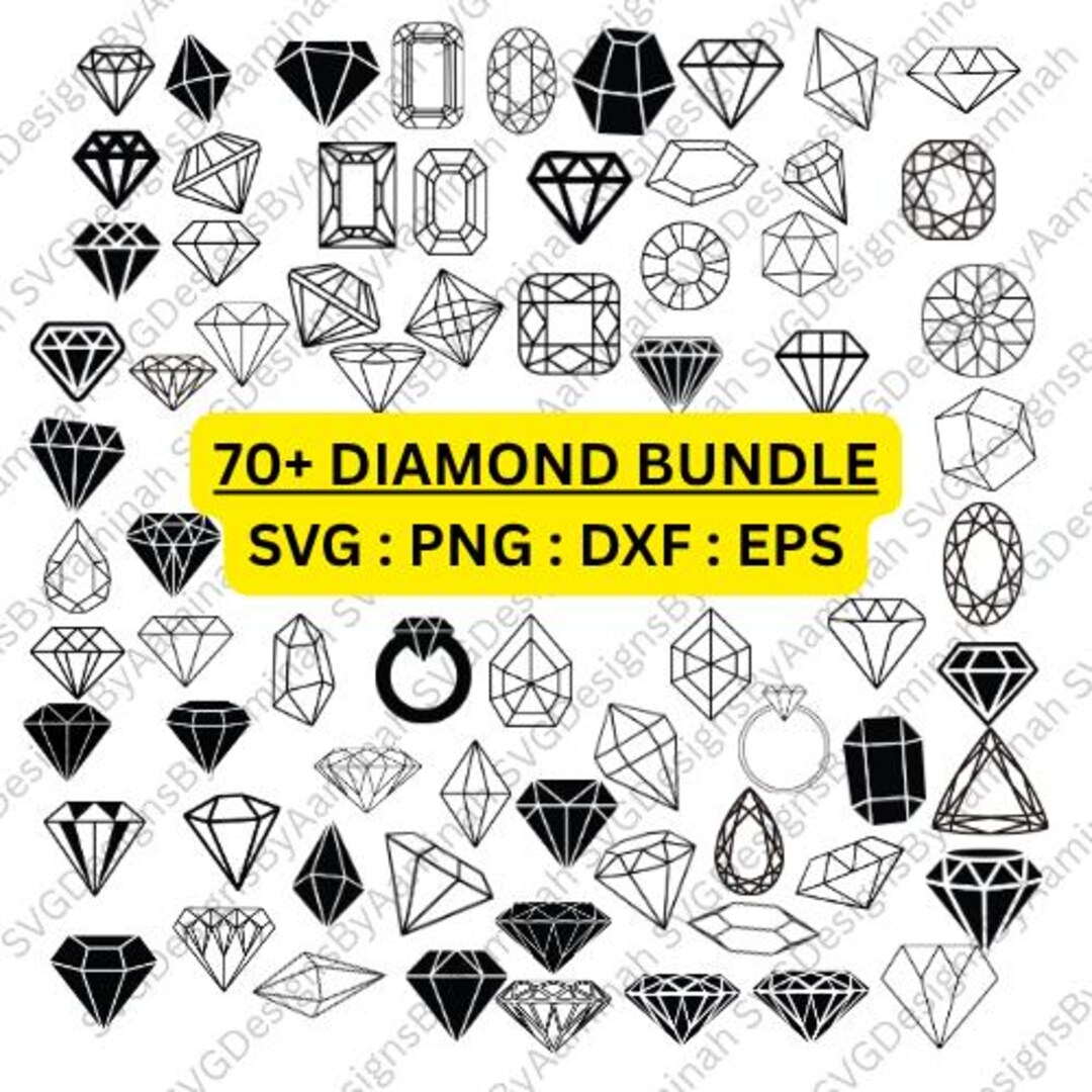 Diamond Bundle - Diamond SVG PNG EPS Dxf Bundle - Diamond Clipart ...