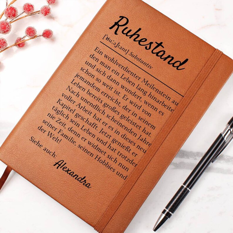 Retirement Gift, Personalized Leather Notebook, Pensioner Retirement ...