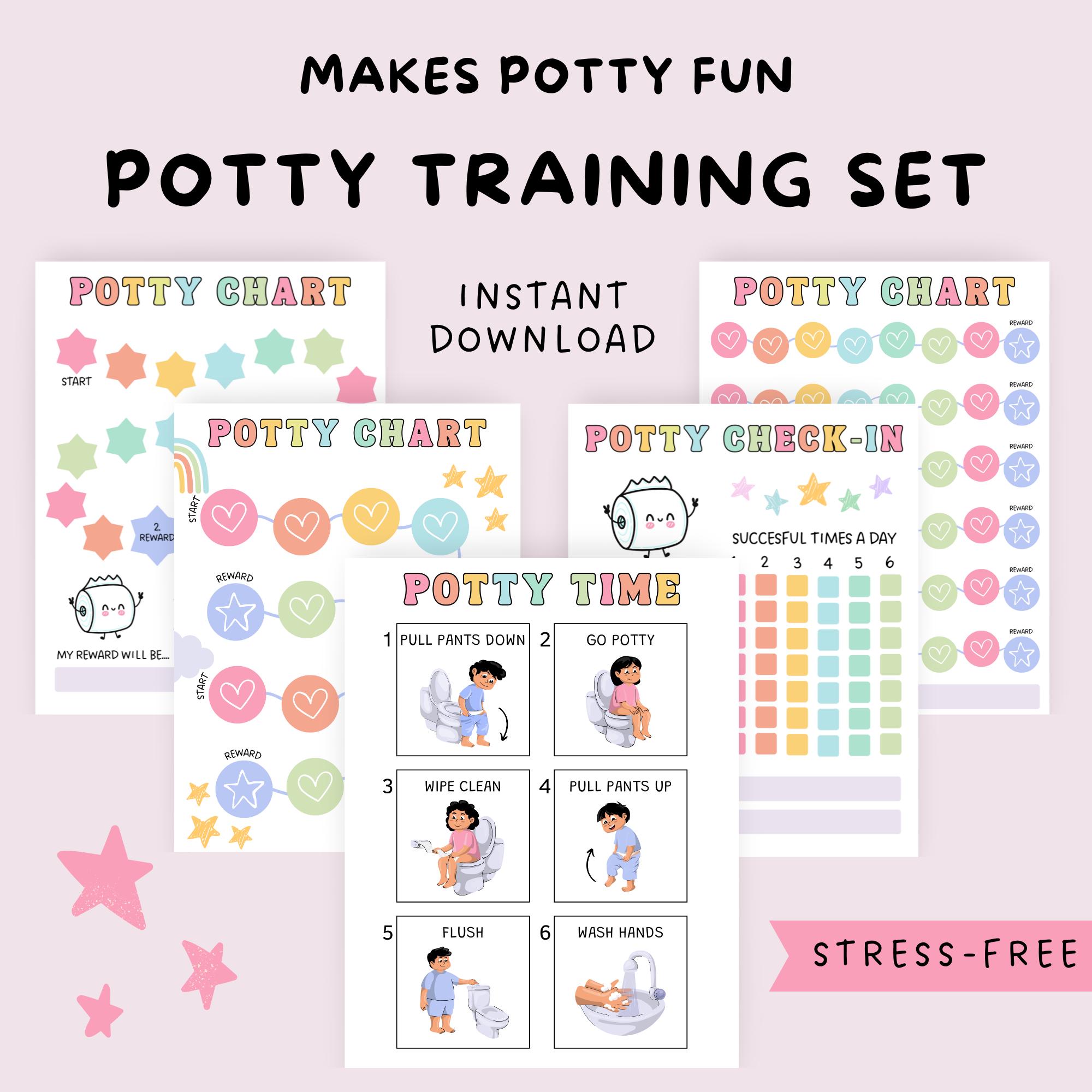 Potty Training Chart, Printable Toddler Potty Chart, Kids Reward Chart ...