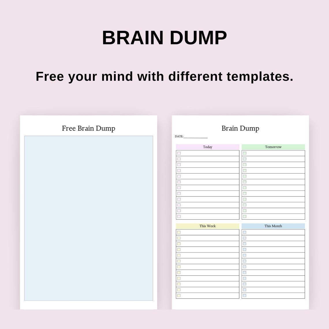 Editable ADHD Brain Dump Templates, Printable ADHD Planner, ADHD ...