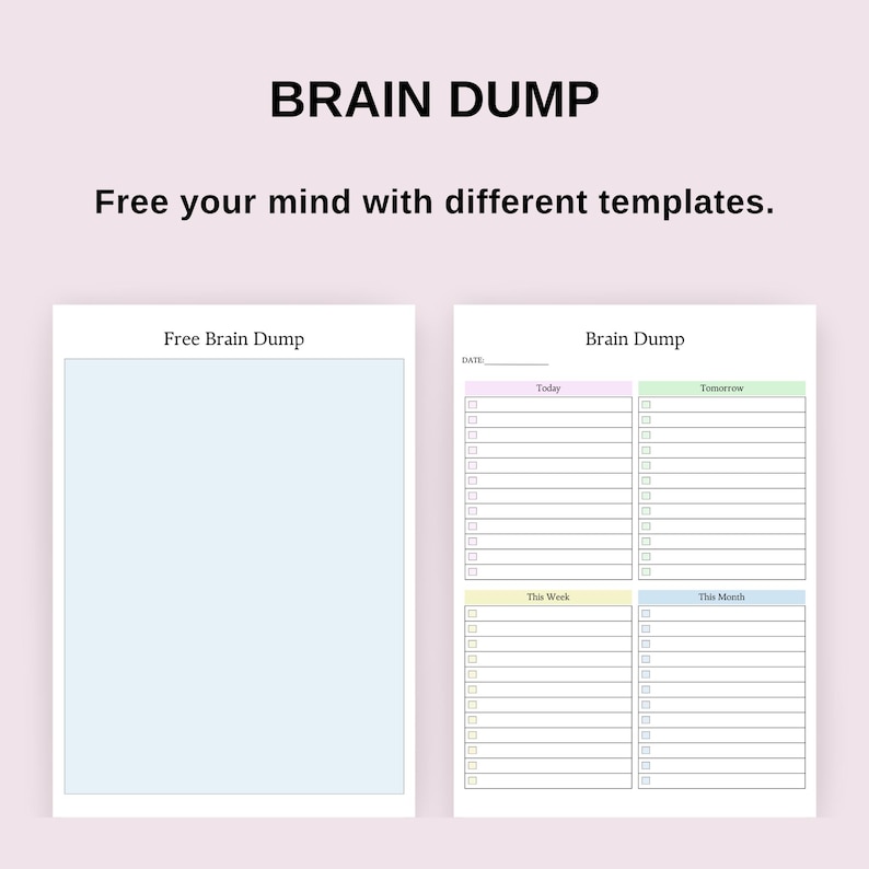 Editable ADHD Brain Dump Templates, Printable ADHD Planner, ADHD ...