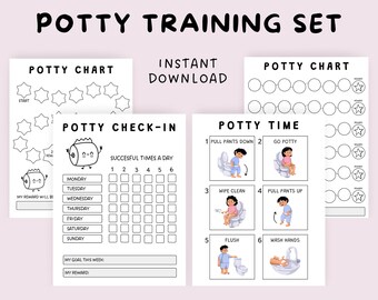 Potty Training Chart, Printable Toddler Potty Chart, Kids Reward Chart ...