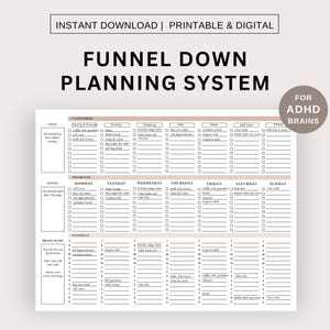 1-2-3 Funnel Down Planning System, Adult ADHD Planner, Executive ...