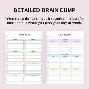 Editable ADHD Brain Dump Templates, Printable ADHD Planner, ADHD ...