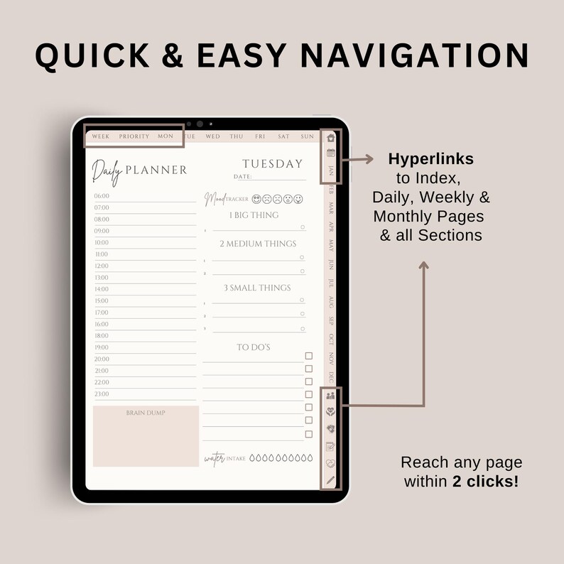 ADHD Digital Planner, Undated ADHD Planner, iPad & Android Digital ...