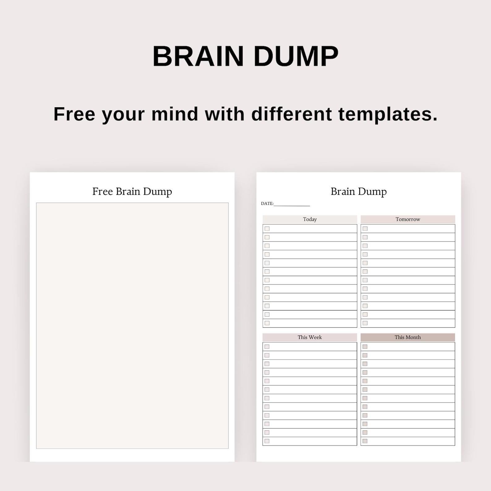 Editable ADHD Brain Dump Templates, Printable ADHD Planner, ADHD ...