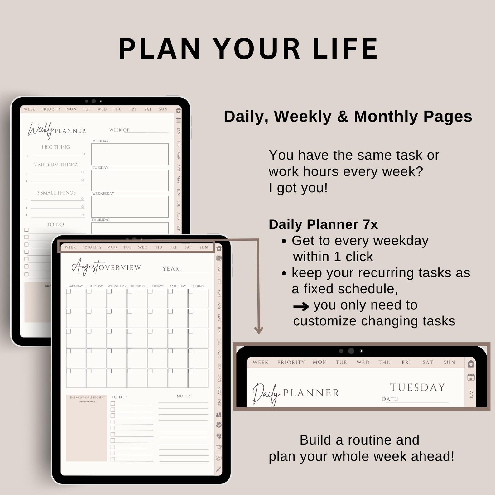 ADHD Digital Planner, Undated ADHD Planner, iPad & Android Digital ...